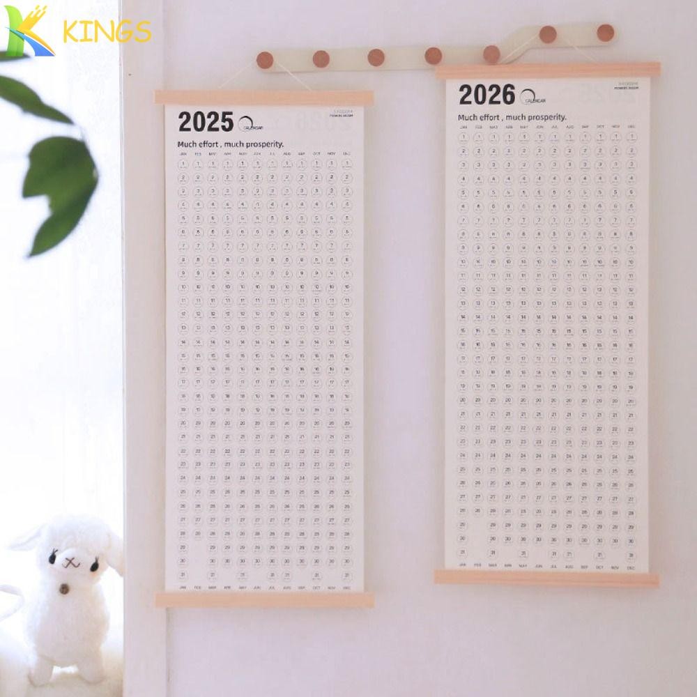 KINGS Wall Hanging Calendar, Wooden Frame Rectangle 2025 Wall Calendar ...