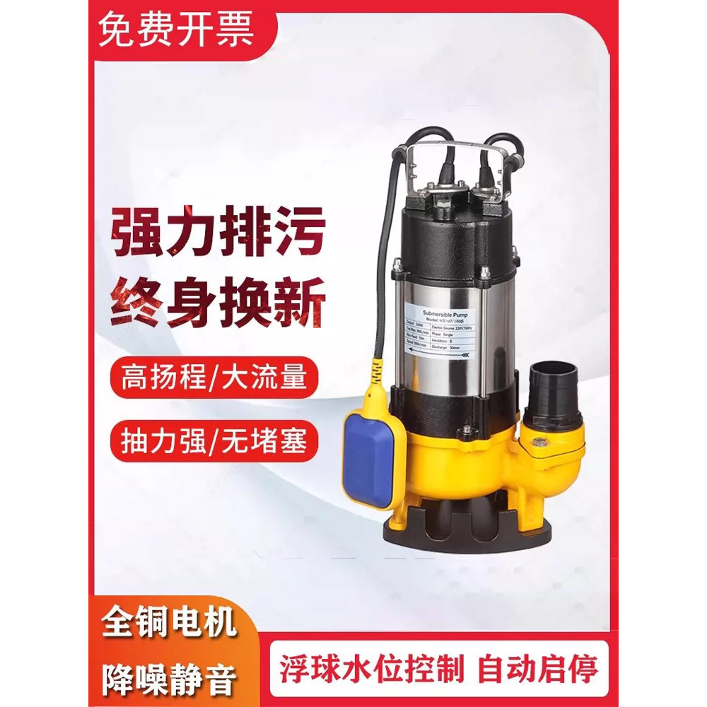 Cutting-Type Sewage Pump Household Septic Tank Sludge Pump Mud Slurry ...