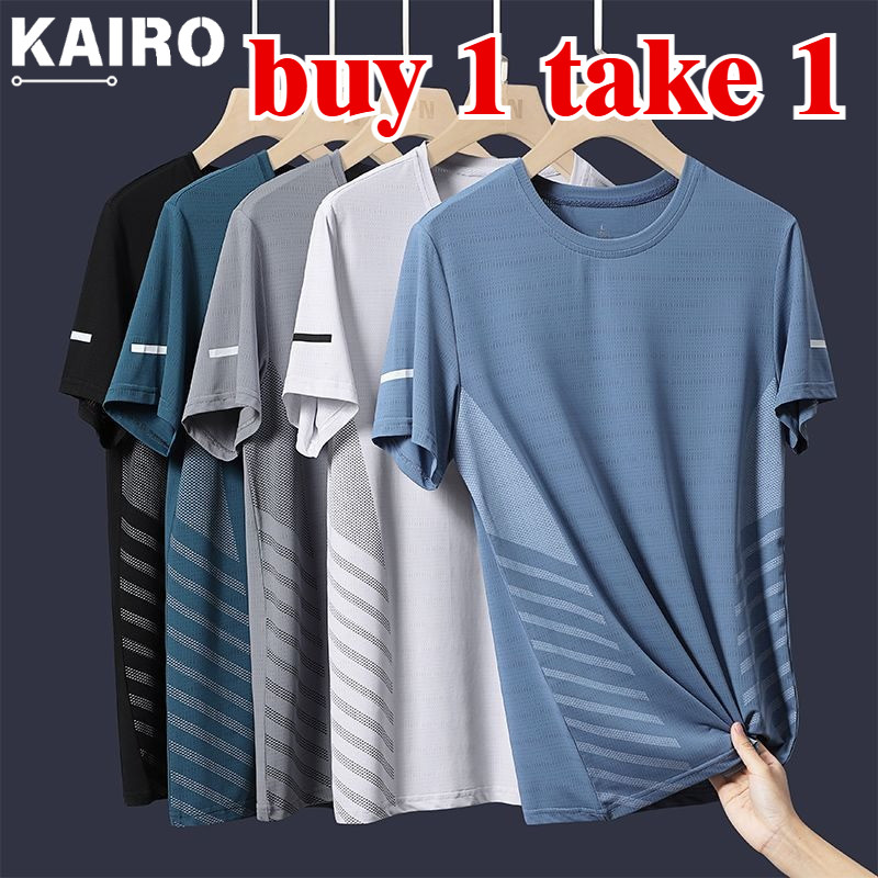 BUY 1 TAKE 1 Men's Quick Dry Mesh Ice Silk Sports T-Shirt Running ...