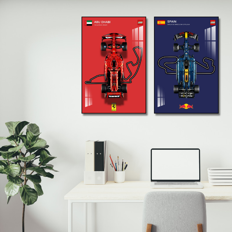 (No Car Model) Lego Wall Display Frame Ferrari F1 Wall Display Frame ...