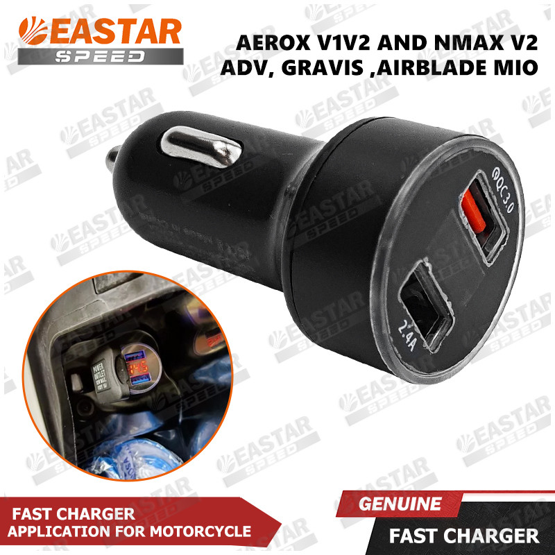Aerox V1V2 and Nmax V2 Adv, Gravis ,airblade Mio Gear Car Phone Charger ...