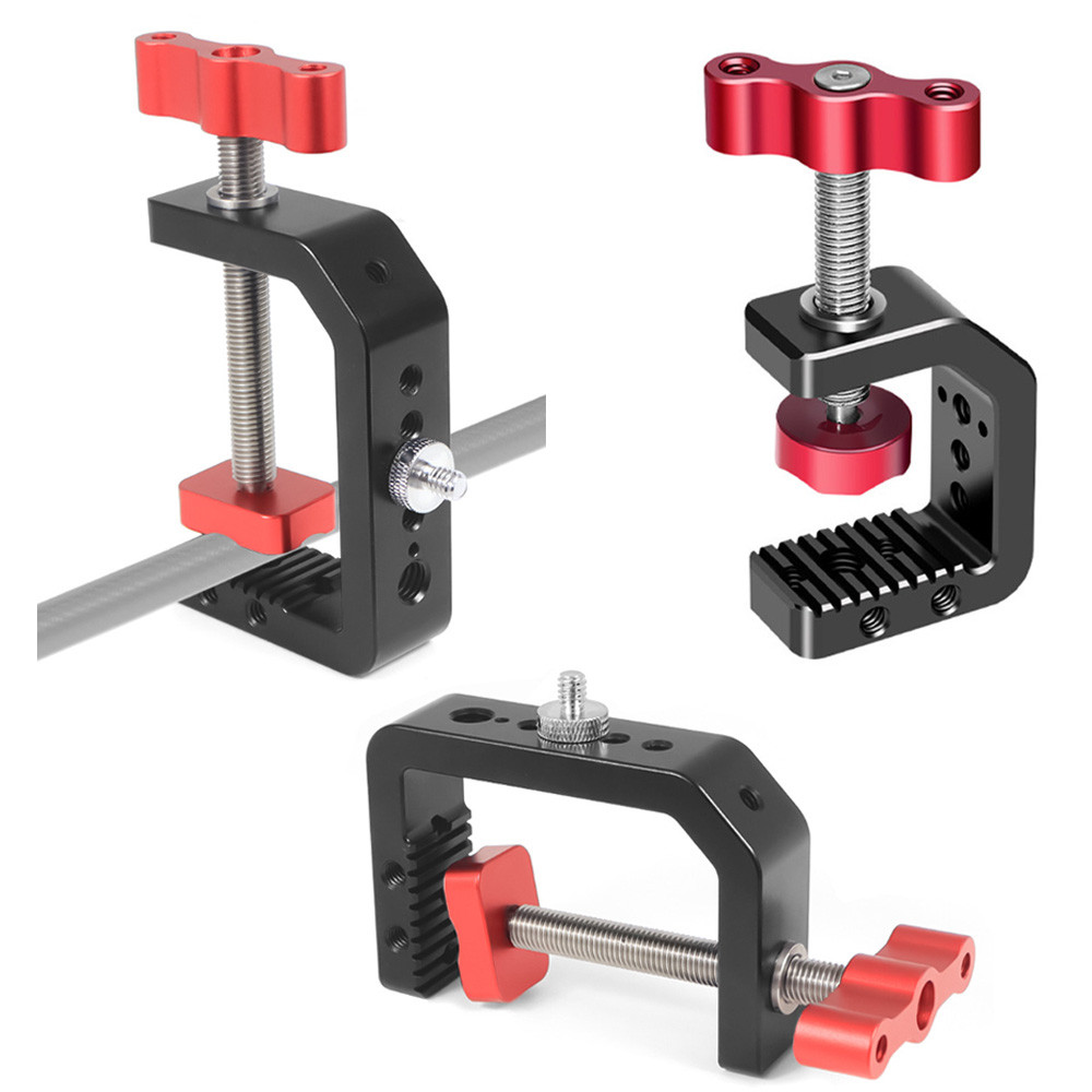 XT-XINTE C Clamp Camera Desk Clamp Mount Stand with 1/4 3/8 Screw Hole ...