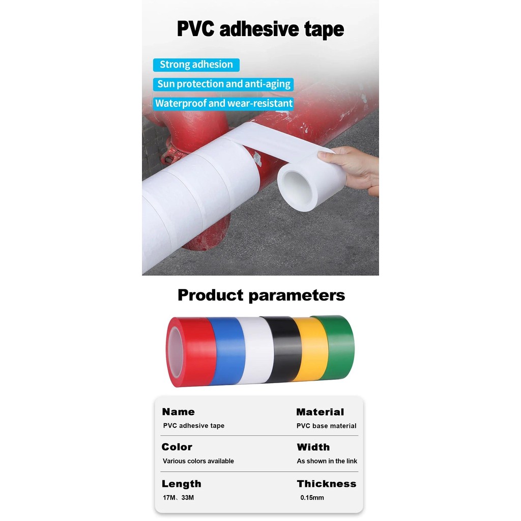 33m*50mm Self Adhesive PVC Tape Wear-resistant Floor Protective Marking ...