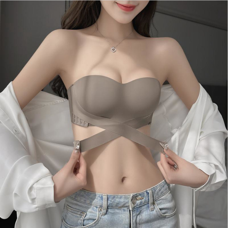Strapless Push Up Bra - Invisible Seamless Wedding Bridal Bra for Small Bust, Anti Slip Adhesive ...