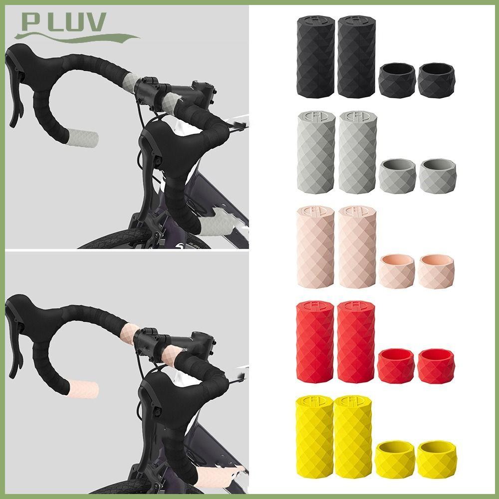 PLUVII Bike Handlebar Tape Fixed Ring, Multicolor Silicone Bike Grips ...