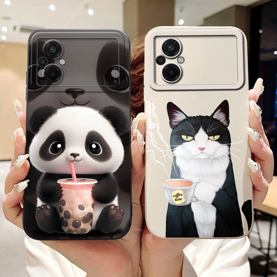 Camera Protection Casing For Xiaomi Poco M5 Case Cute Drink Milk Panda ...