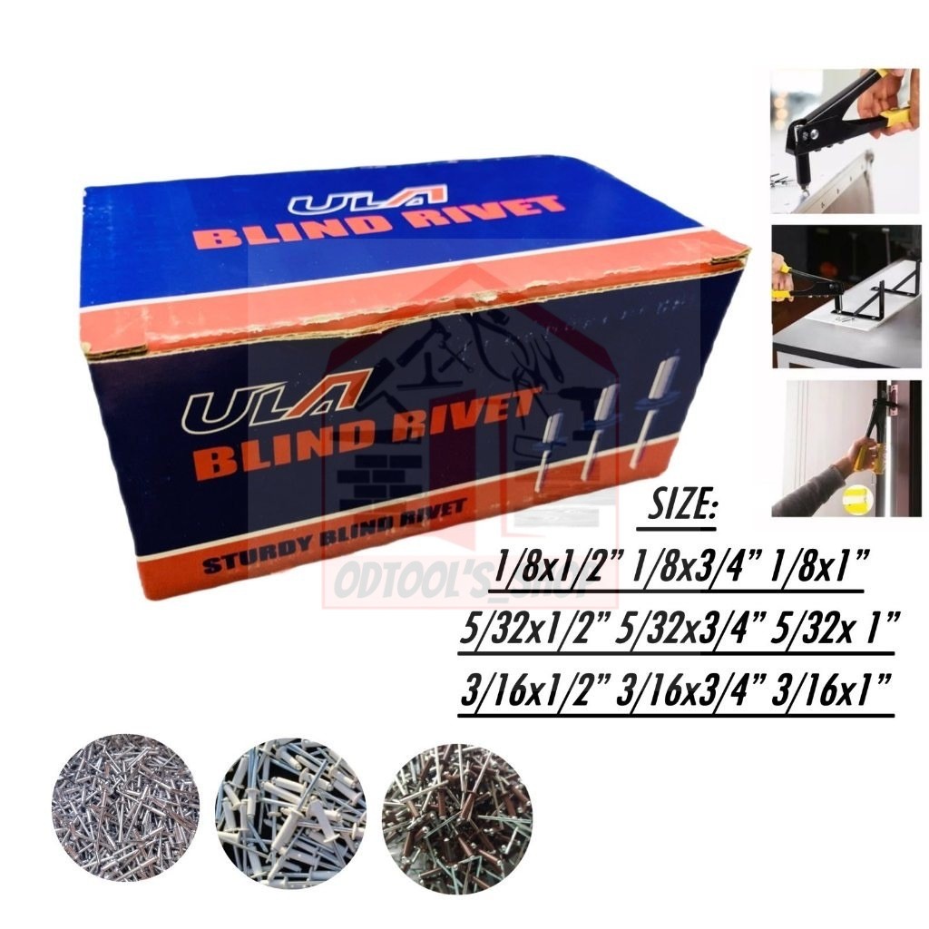 Blind Rivet SILVER and BROWN with colored 1/8x1/2 1/8x1 5/32x1 3/16x1 ...