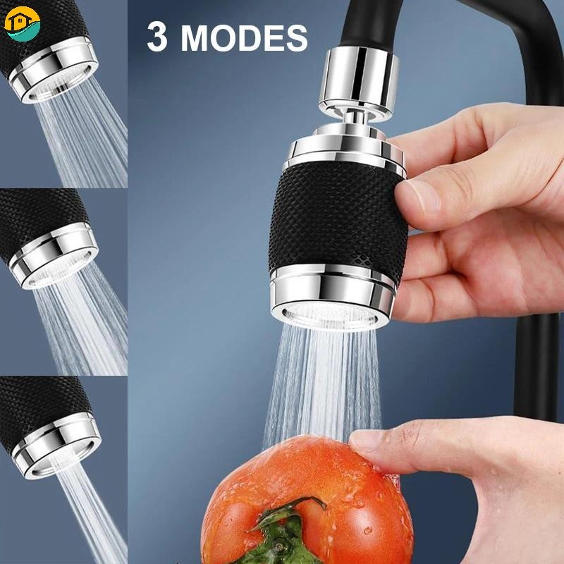 360° Rotation Kitchen Filter Faucet Aerator 3 Modes Tap Extender ...