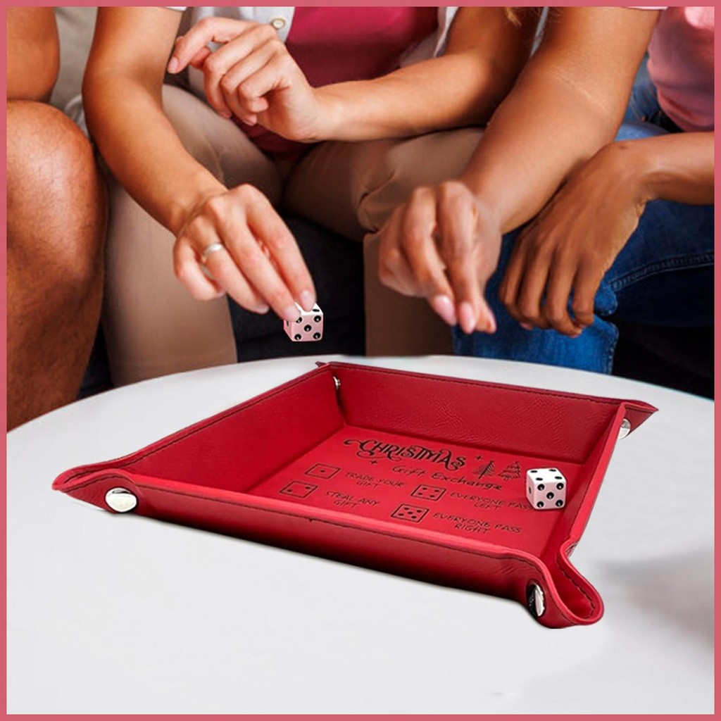 Christmas Rolling Tray PU Leather Tray for Board Game Swap Rules ...