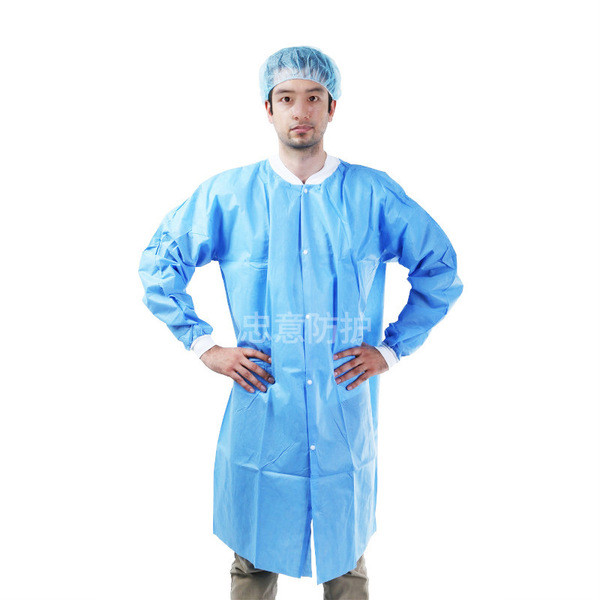 lab gown lab gown long sleeve lab coat Disposable overalls 40g Sms lab ...