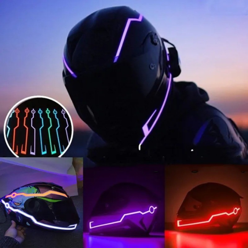 Motorcycle Helmet Light Strip Waterproof Signal LED Lights Stripe for ...