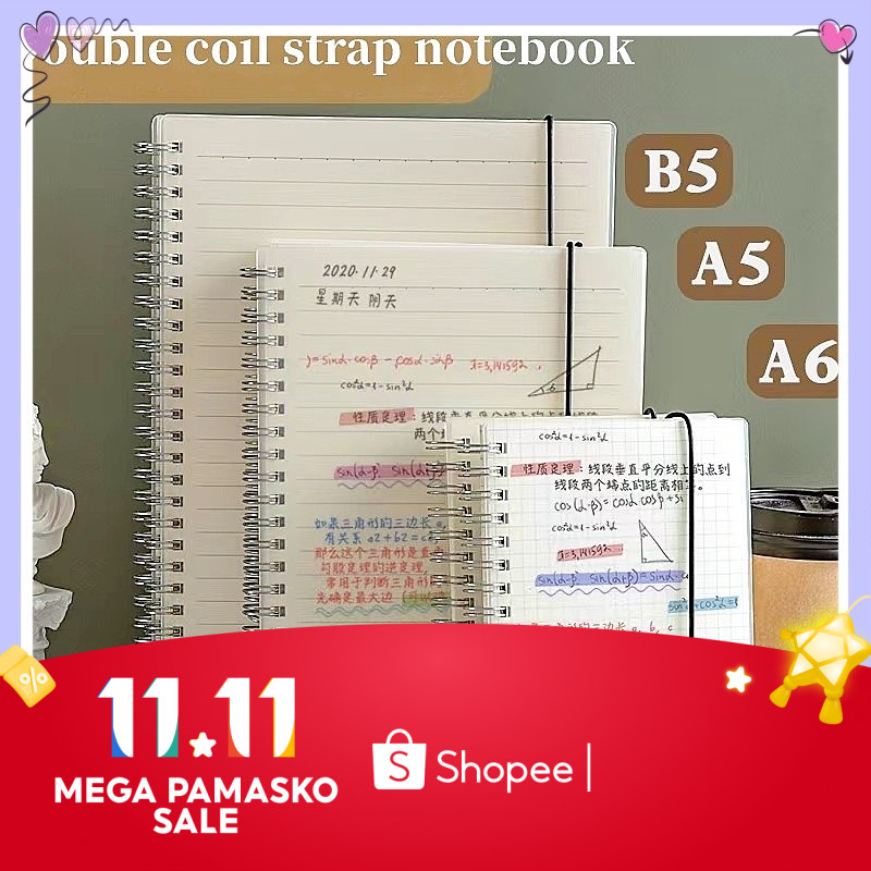 A6 A5 B5 Double Spring Notebook Refillable Notebook College Notebook Writing Notebook Sketchbook