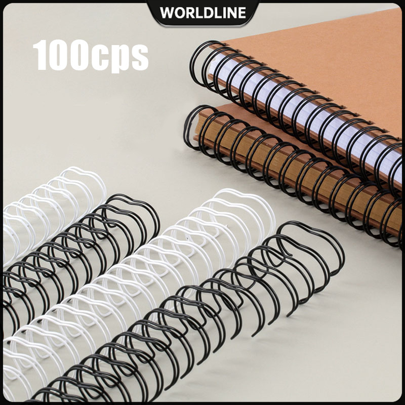 COD 100Pcs 7.9mm Double Loop Wire A4 Size Metal Binder Wire 3:1 Pitch ...