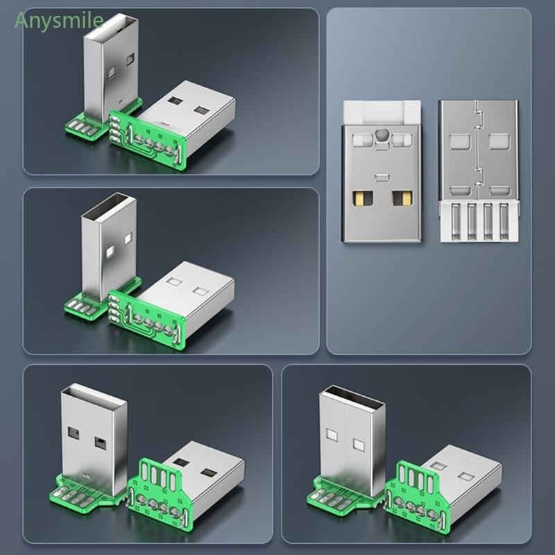 ANYS USB Connector 2 0 USB 4Pin Type C 5Pin 90 Degree Port Solder USB ...