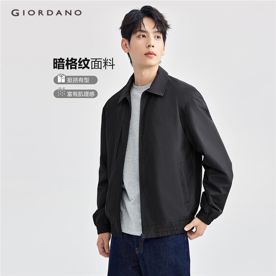 GIORDANO MEN Multi-pocket turndown collar grid jacket 01074076 | Shopee ...