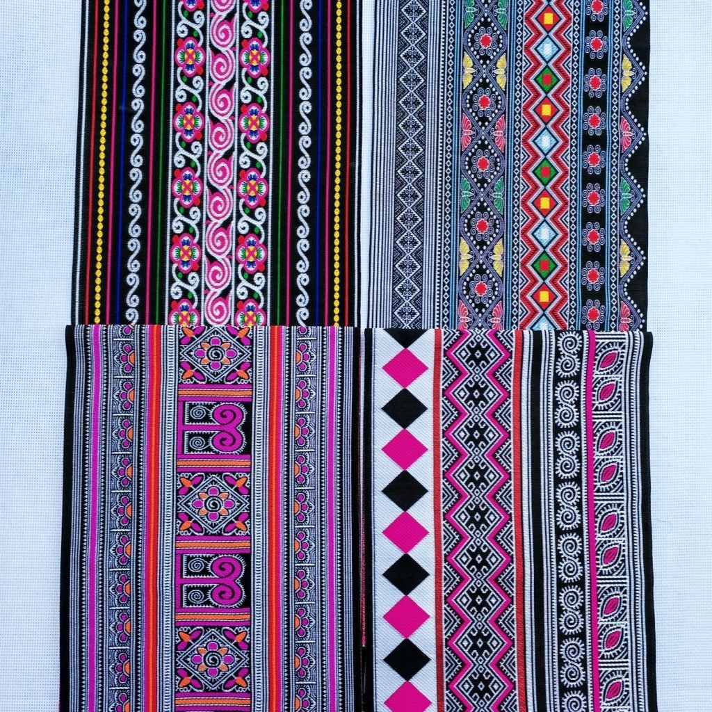 20cm Wide Embroidered Brocade Pattern Fabric Minority Ethnic Clothing ...