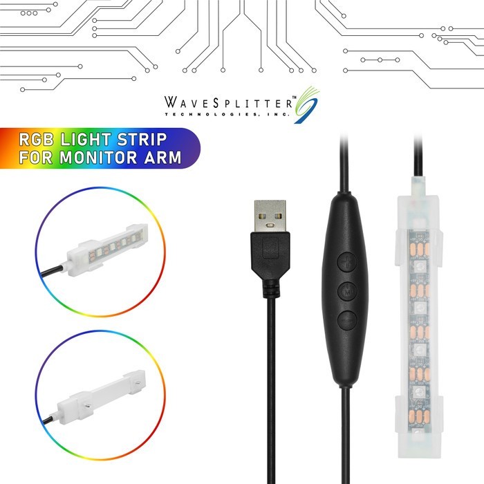 Wavesplitter - LED Bracket Graming RGB Light Strip for WST Arm Monitor ...