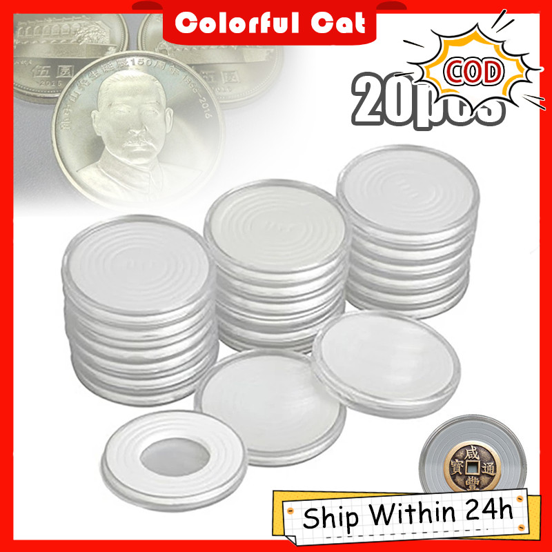 20Pcs 45mm Coin Capsule Container Transparent Plastic Commemorative ...