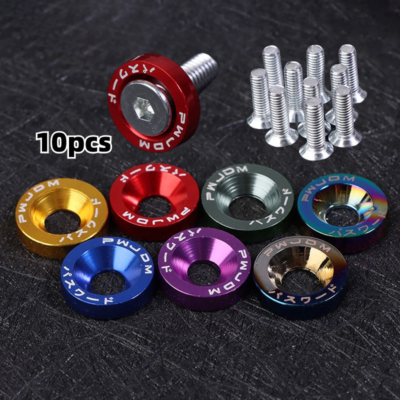 10pcs M6 JDM Fender Washers And Fender Screw Car Motorcycle Modified ...