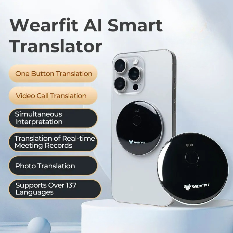 Smart AI Voice Assistant Accurate Translator 137 Languages Video Photo Record Translate ...