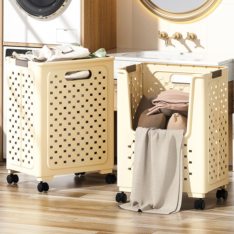 Laundry Basket With Wheels/Foldable Plastic Laundry Baskets Basket Laundry Stackable Laundry ...