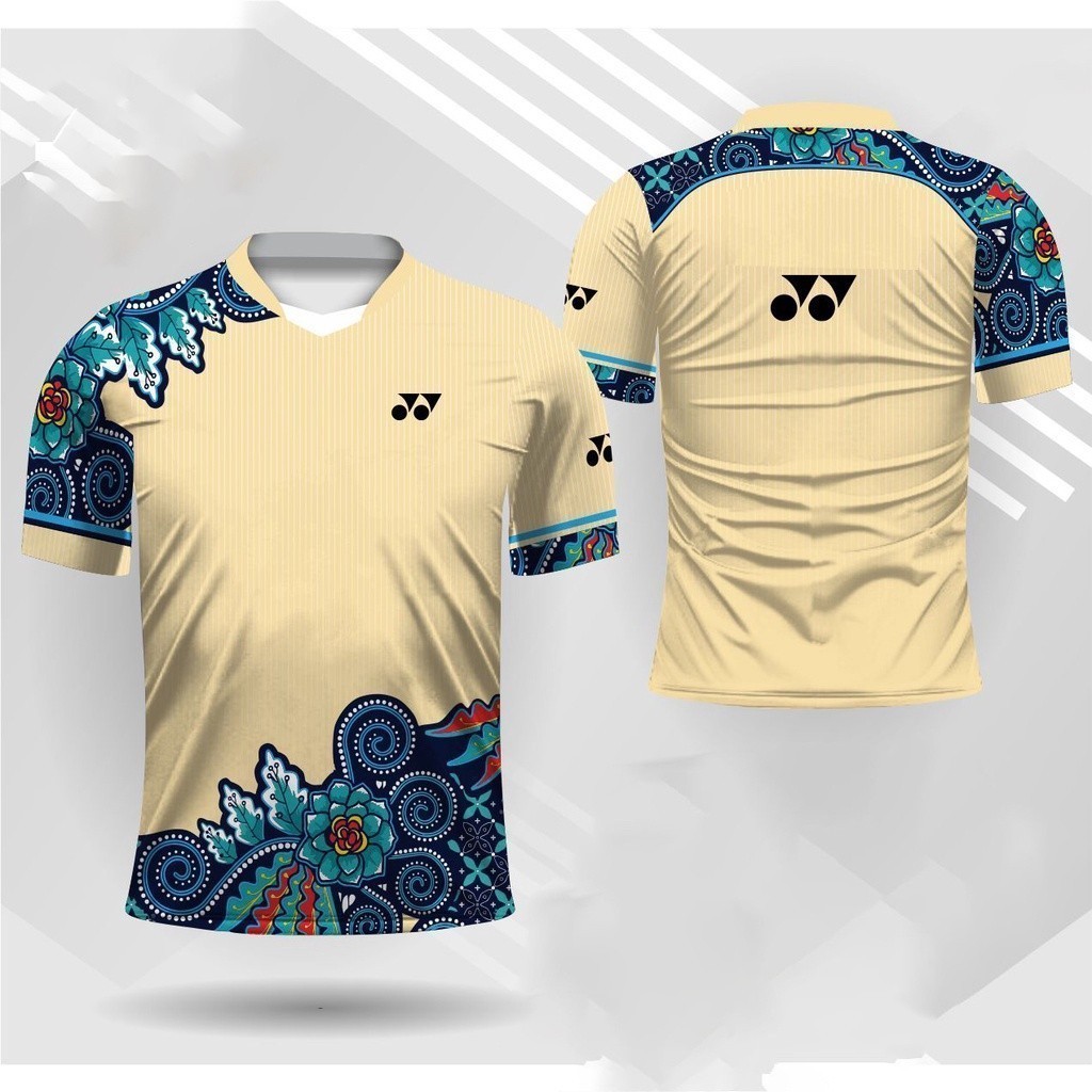 Knitted Badminton Wax Printed Knitted Badminton Shirt Yonex Badminton Shirt Quick drying ...