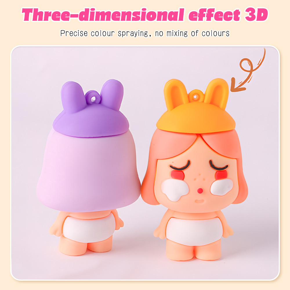 Bevavar Cute Crybaby Keychain Gantungan Kunci Kawaii Crying Baby Doll ...
