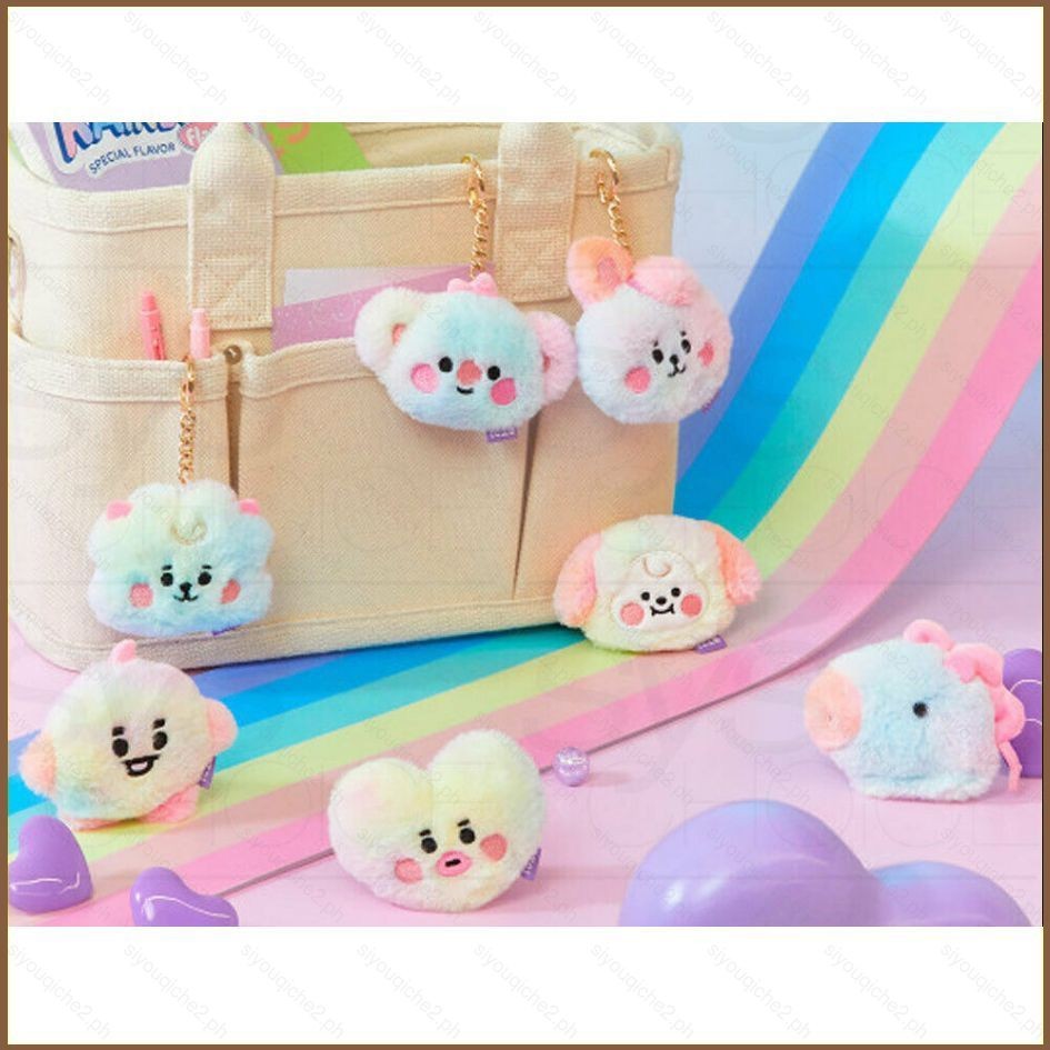 SY2 KPOP BTS BT21 Rainbow Plush Keychain Bag Pendant Gift For ...