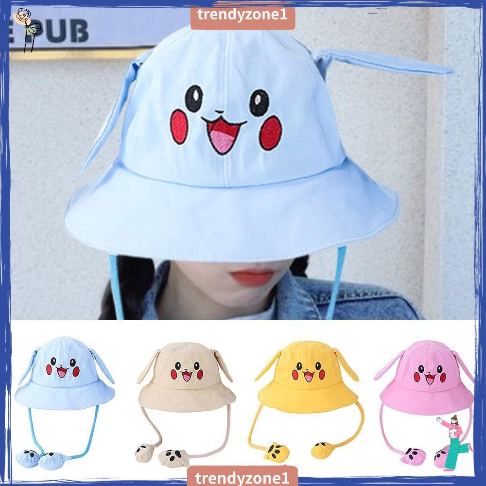TRENDYZONE1 Moving Ears Hat, Pikachu Sun UV Protection Animal Earflap ...