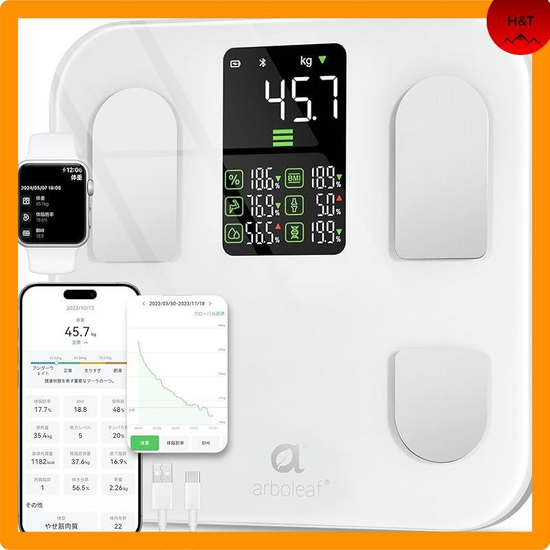 arboleaf Smart Body Composition Scale - Bluetooth Connected 【CS20E ...