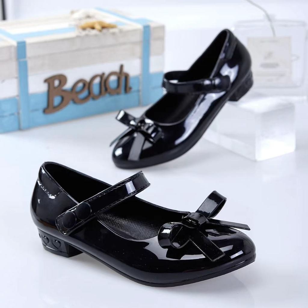School Formal Shoes for Kids Girl Fashion Flats Glossy Shoes Black ...