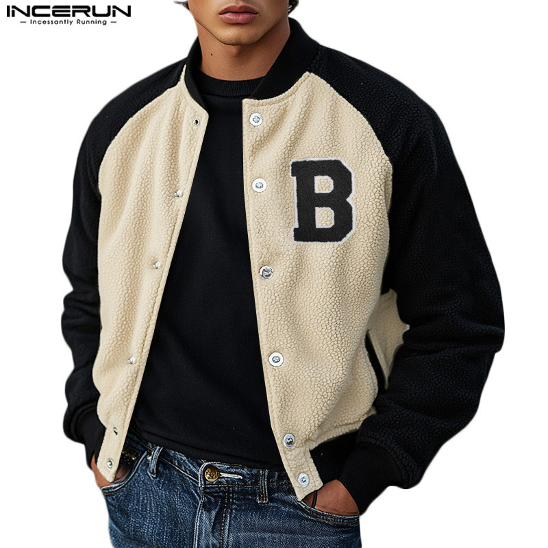 INCERUN men's Street Fashion Autumn Coat B Splicing Coat | Shopee ...