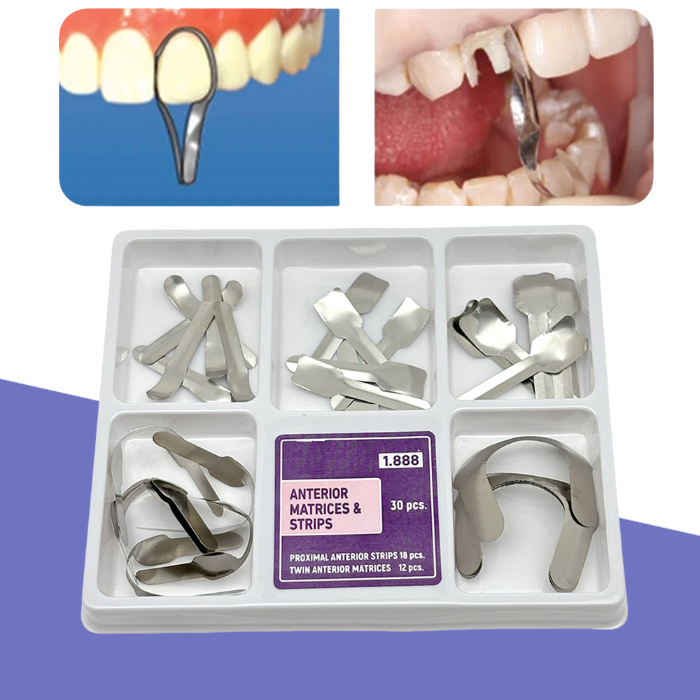 30pcs/box Dental Proximal Anterior Strips Matrix Bands Twin Anterior ...