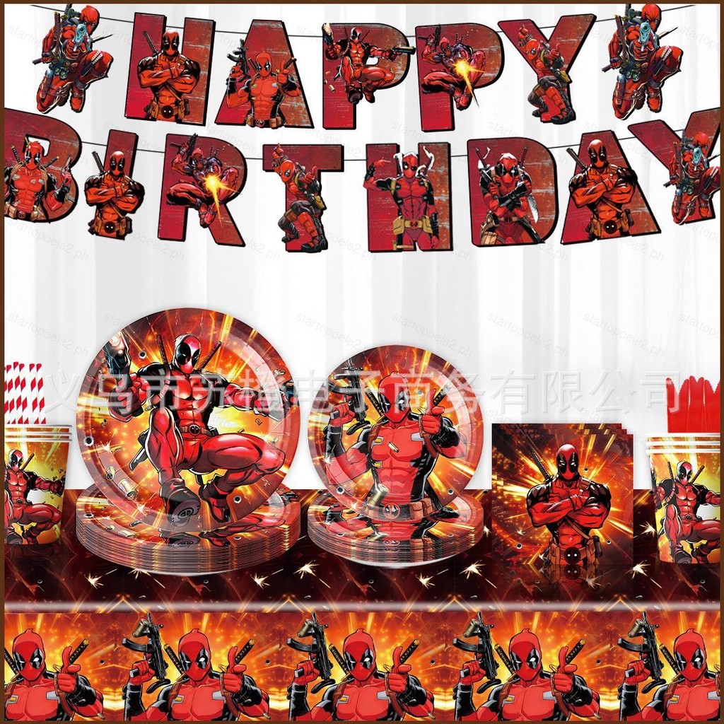 Kira Deadpool Themed Decoration birthday Party Tablecloth backdrop ...