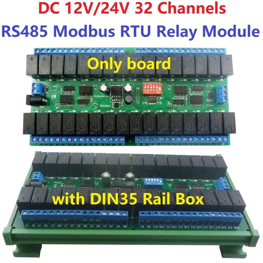 12V 32Channel RS485Relay Modbus RTU Agreement Serial Port Remote ...