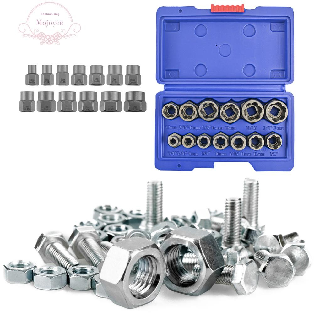 13 Pcs Impact Bolt & Nut Remover Set Nut Extractor Socket Bolt Nut ...