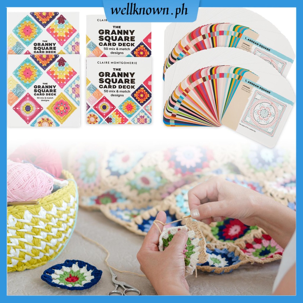 Granny Square Card Set Complete Crochet Card Deck DIY Crochet Blocks ...