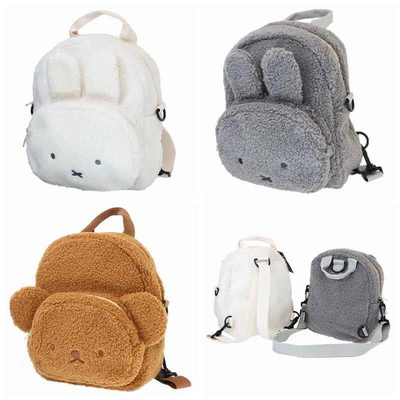 Japanese Autumn Winter Cartoon Cute Bear Backpack Rabbit Lamb Wool ...