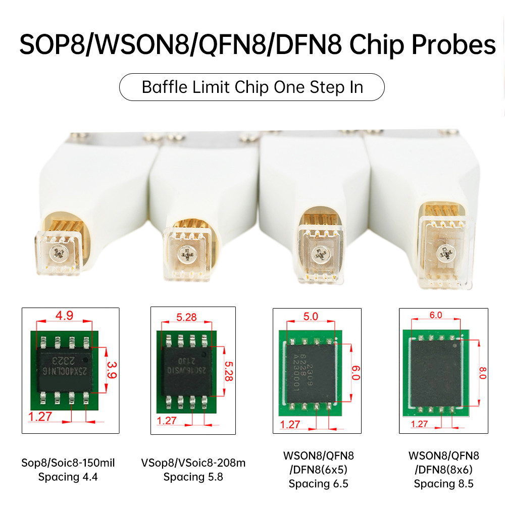SOP8/WSON8/QDFN8 Microchip SMD Spring Pin Burn-in Read/Write Test Probe ...