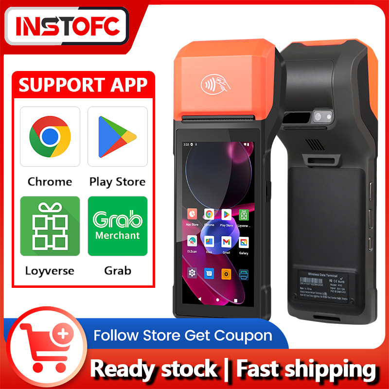 Handheld PDA POS 3GB+32GB with 58mm Receipt Printer 2D Scanner NFC Compatible with Loyverse POS ...