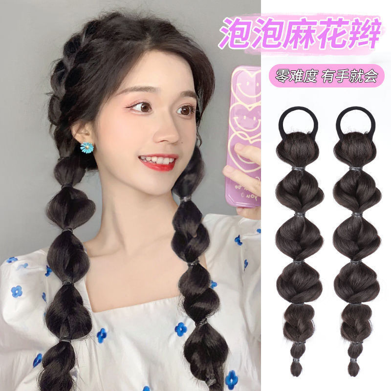 Simulation Hair Braids High Double Ponytail Princess Jasmine Influencer ...