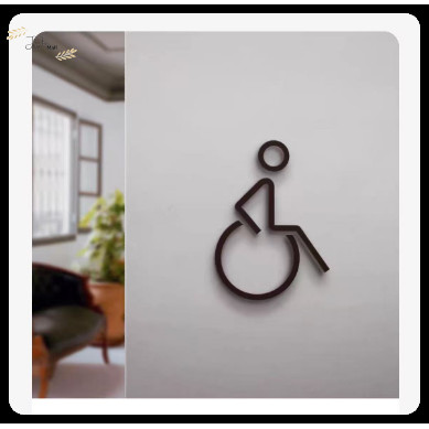 【JiuJiu】Acrylic Disabled Sign Wheelchair Symbol Bath Hardware Bathroom ...