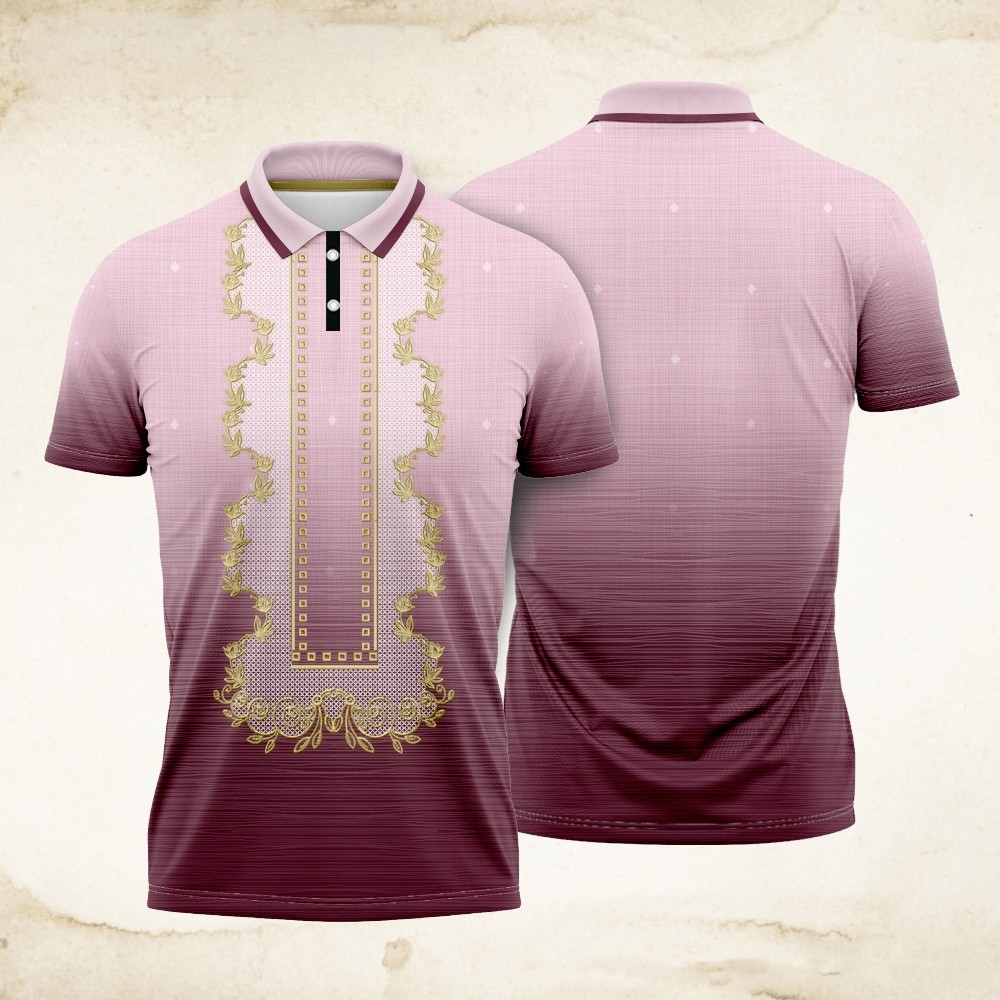 Asean Attire for Men Ethnic Retro Polo Shirt Modern Barong Tagalog for ...