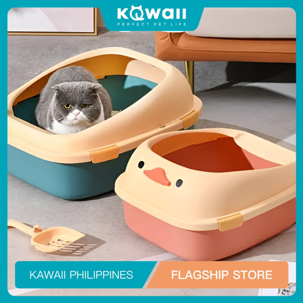 KAWAII Dukkie Style Covered Litter Box with Scoop and Lid For Cats ...