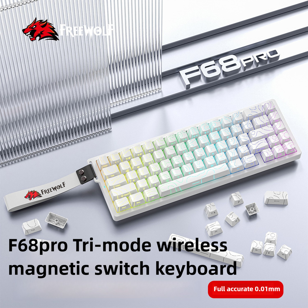Freewolf F68PRO Tri-mode Magnetic Switch Wireless Keyboard 8K Polling ...