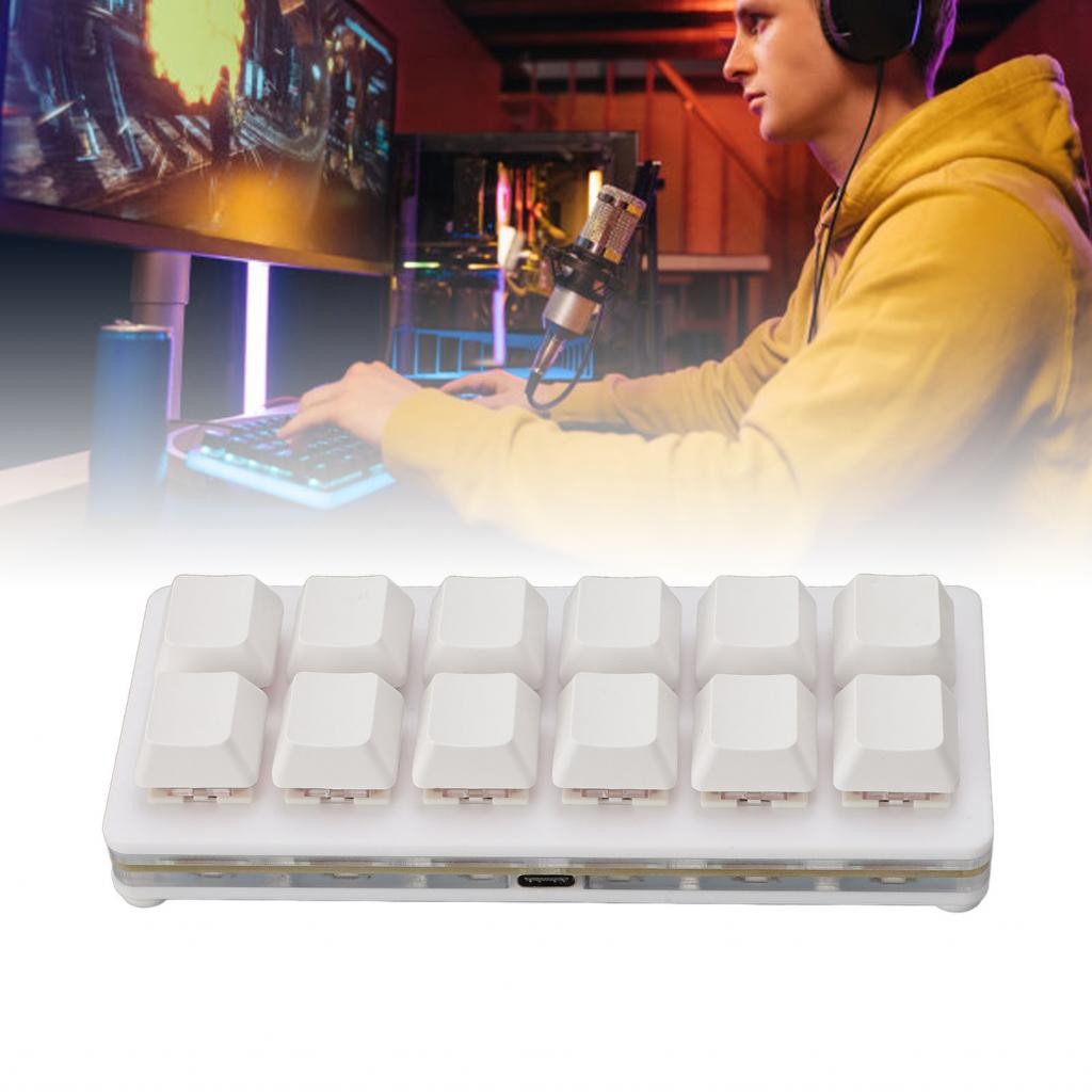 Dressit Luqeeg 12 Key Mechanical Gaming Keyboard RGB Programmable Macro ...