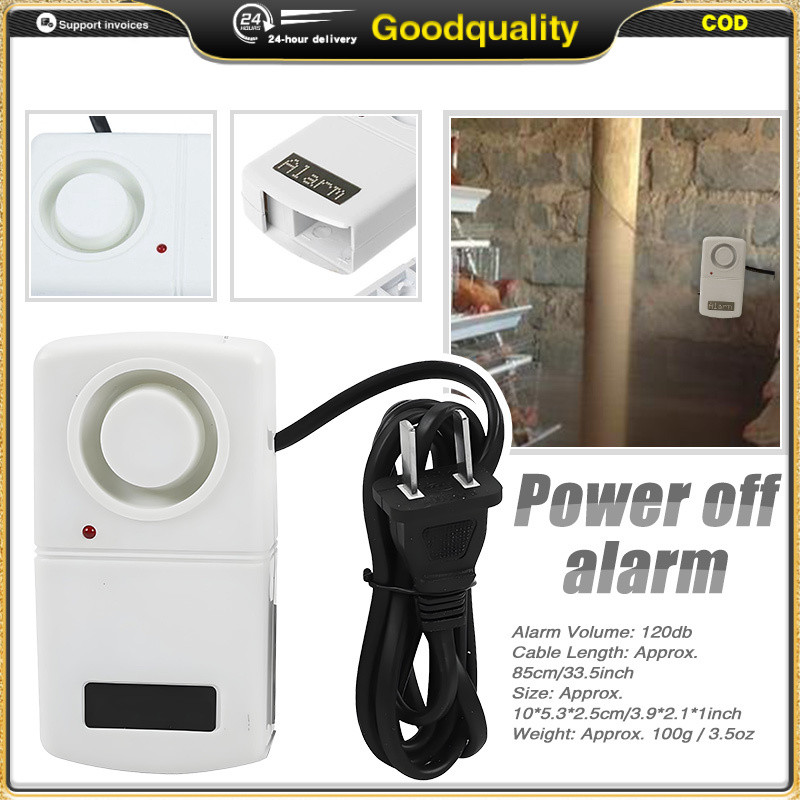 220V LED Indicator Smart 120db Automatic Power Cut Failure Outage Alarm ...