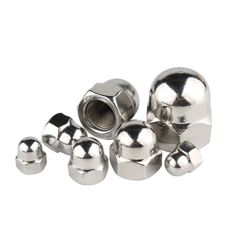 304 Stainless Steel Hexagon Domed Cap Acorn Nuts M3 M4 M5 M6 M8 M10 M12 Ball Head Nut Round Head ...