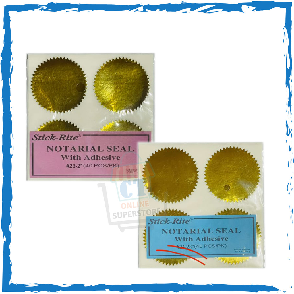 Stick-Rite Notarial Seal with Adhesive 40pcs/pk | Shopee Philippines