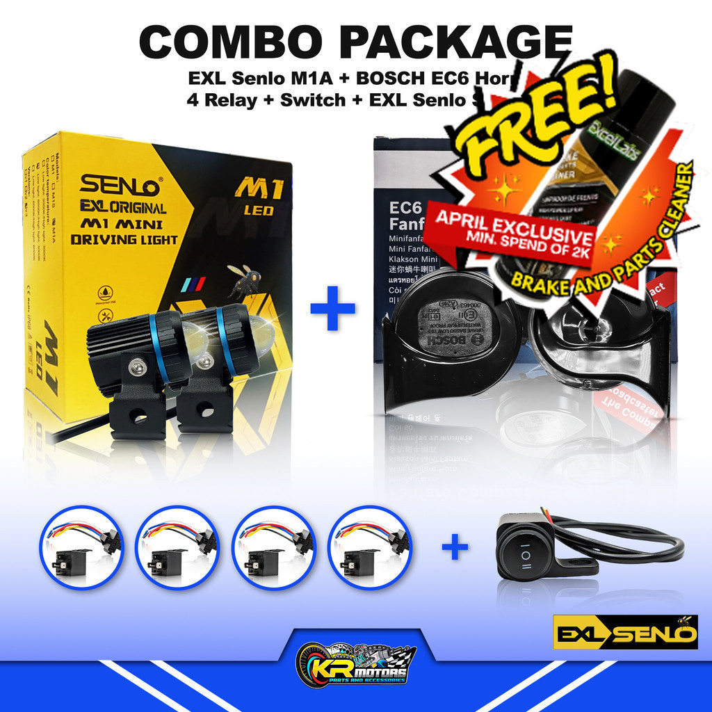 COMBO PACKAGE - ORIGINAL SENLO M1A+ MINI DRIVING LIGHT V3 + BOSCH EC6 ...